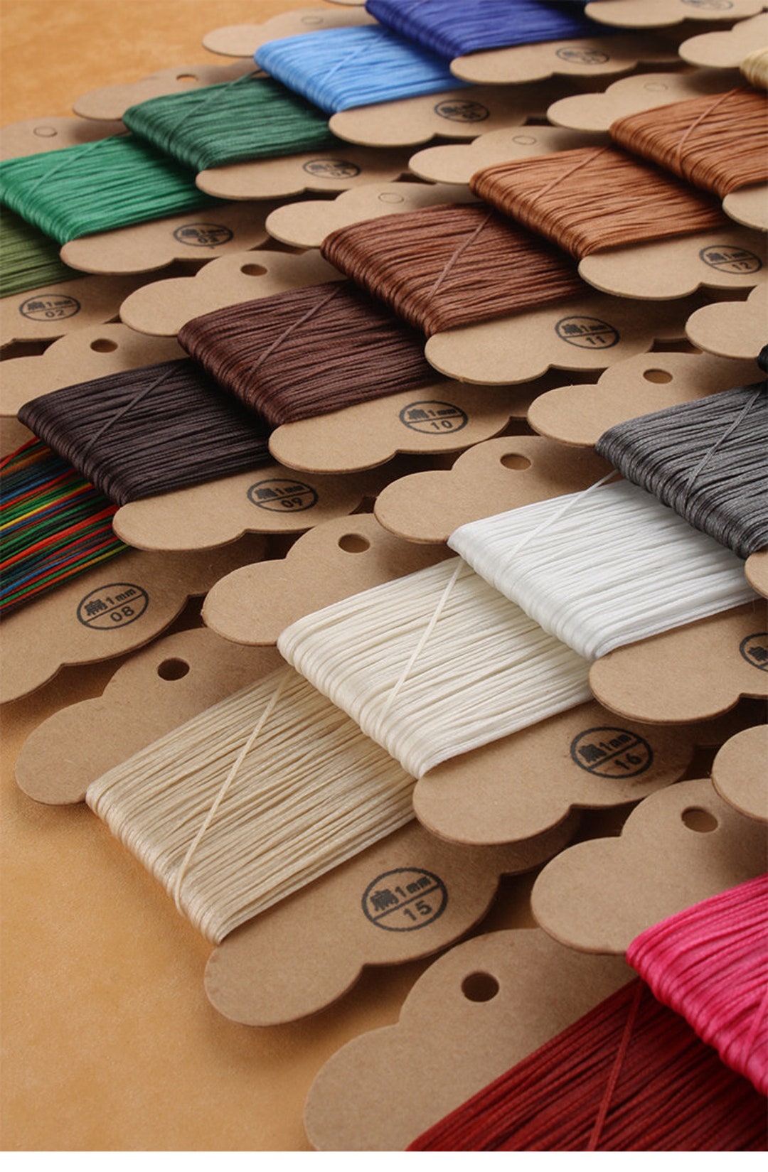 1mm Width Flat Waxed Polyester Thread for Leather Craft Hand Sewing ...