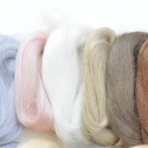 Angora Goat Mohair Wool Roving Needle Felting Wool Bundle Doll Hair 5 ...