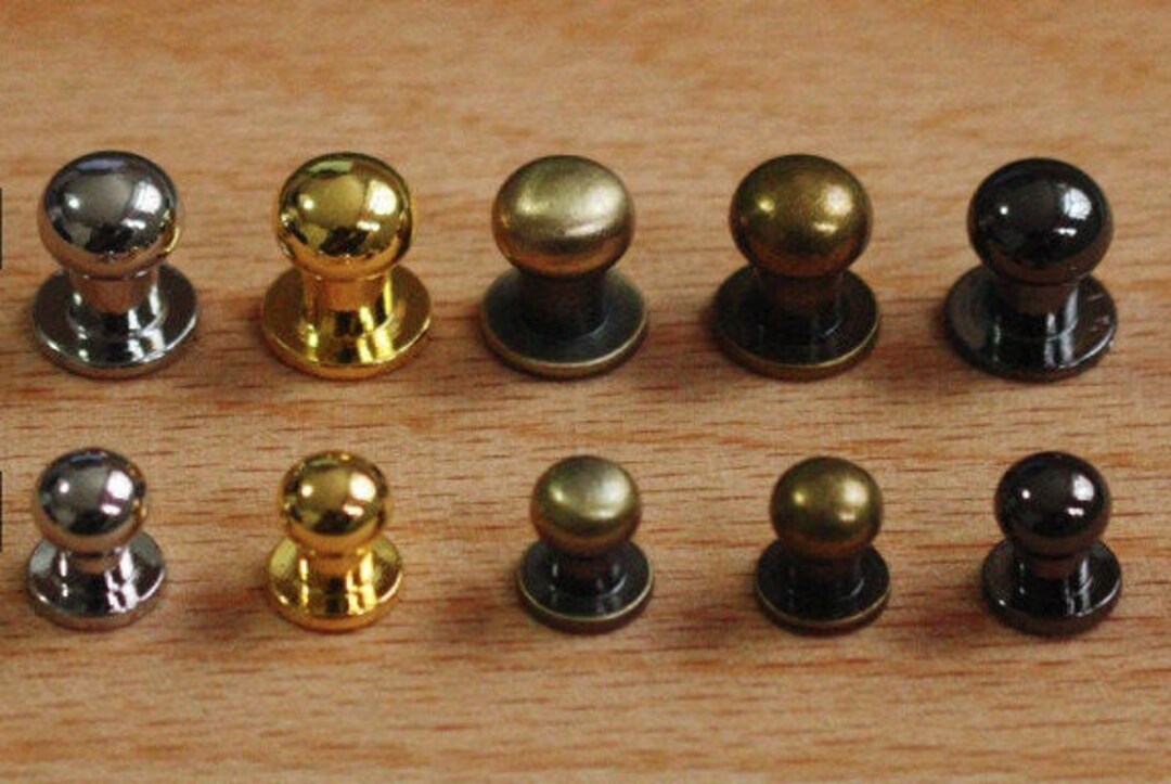 Brass Screwed Studs Button Belt Stud /pick Color and Size/ 5 Sets A ...