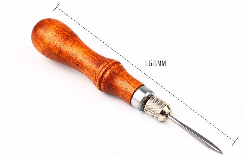 Wood Handle Awl Set/ 1 Wood Handle + 4 Different Needles - Etsy