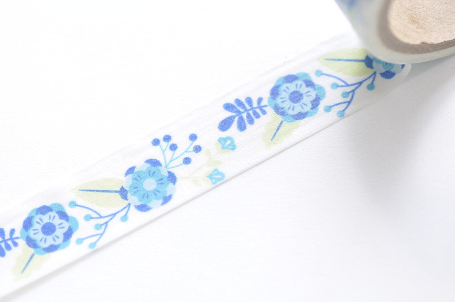 Retro Floral Design Blue Washi Tape 15mm Wide X 5 Meters - Etsy