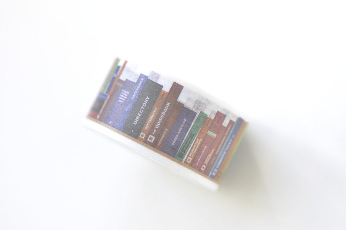 Books on Bookshelf Library Washi Tape/ Masking Tape 20mm X 5M - Etsy