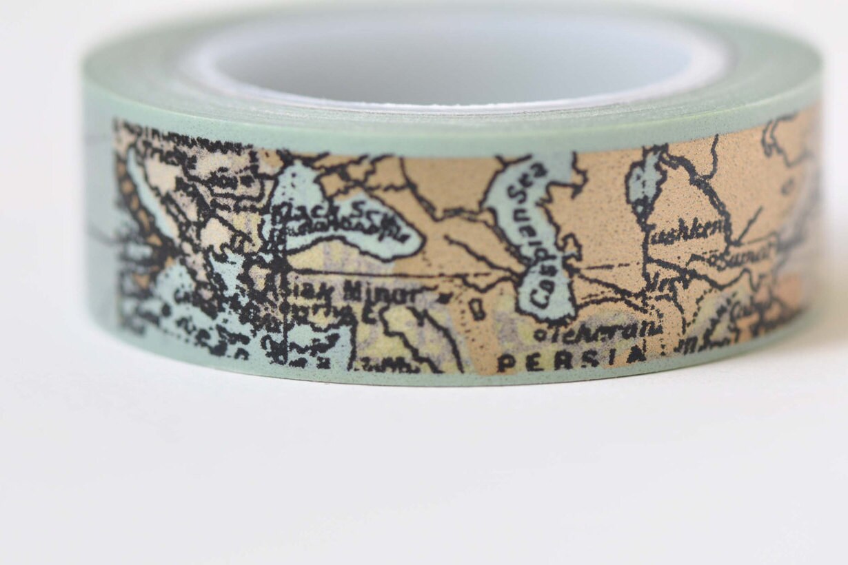 World Map Washi Tape Nautical Map 15mm Wide x 10 Meters | Etsy