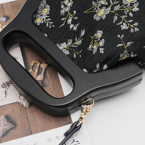 15.5cm Retro Purse Frame / Wood Handle Purse Frame With Screws 15.5x9 ...