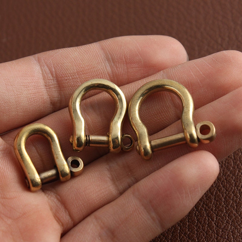 1 Set of Brass Shackle Clasp D Rings Screws Inner Width - Etsy UK