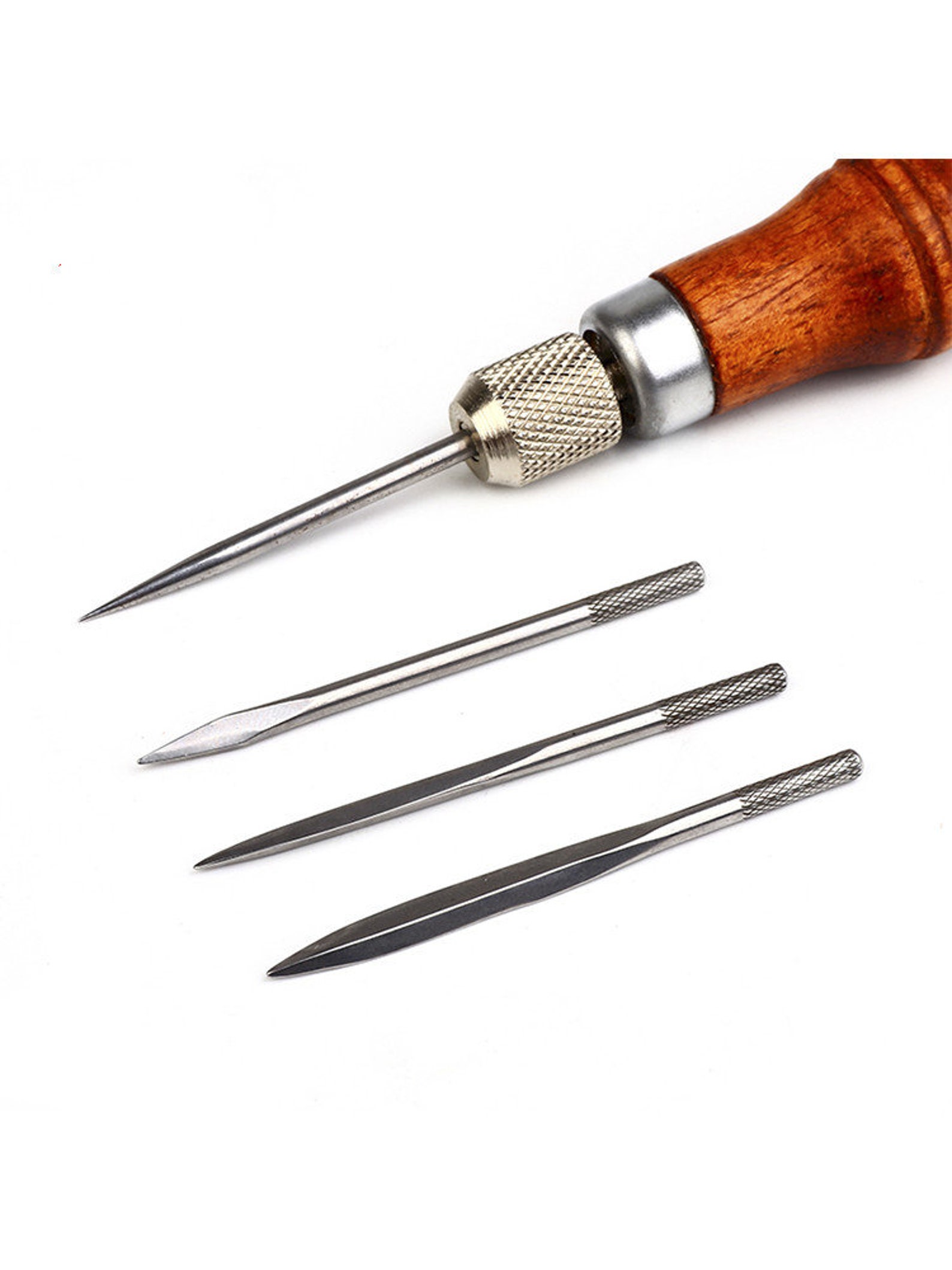 Wood Handle Awl Set/ 1 Wood Handle 4 Different Needles | Etsy