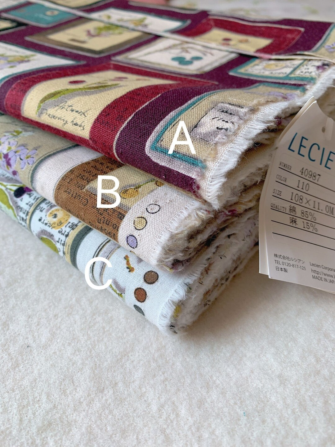 Retro Cotton Linen Cotton Fabric Sewing Material 50 X 110cm (19"x43 ...