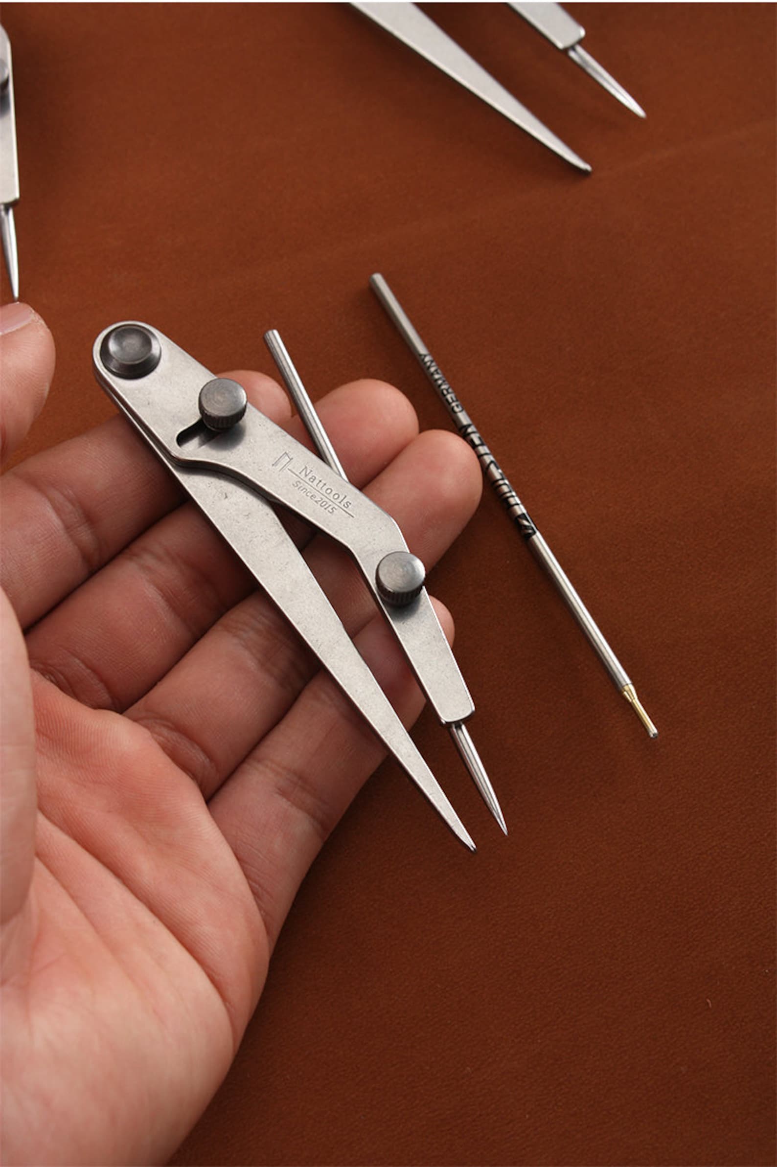 Steel Leather Compass, Spring Wing Divider/scriber 110mm - Etsy