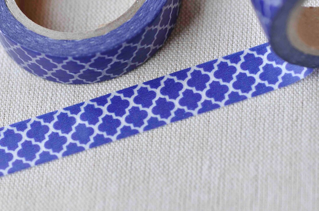 Blue Pattern Washi Tape Scrapbook Supply 15mm Wide X 10M Roll No.12510 ...