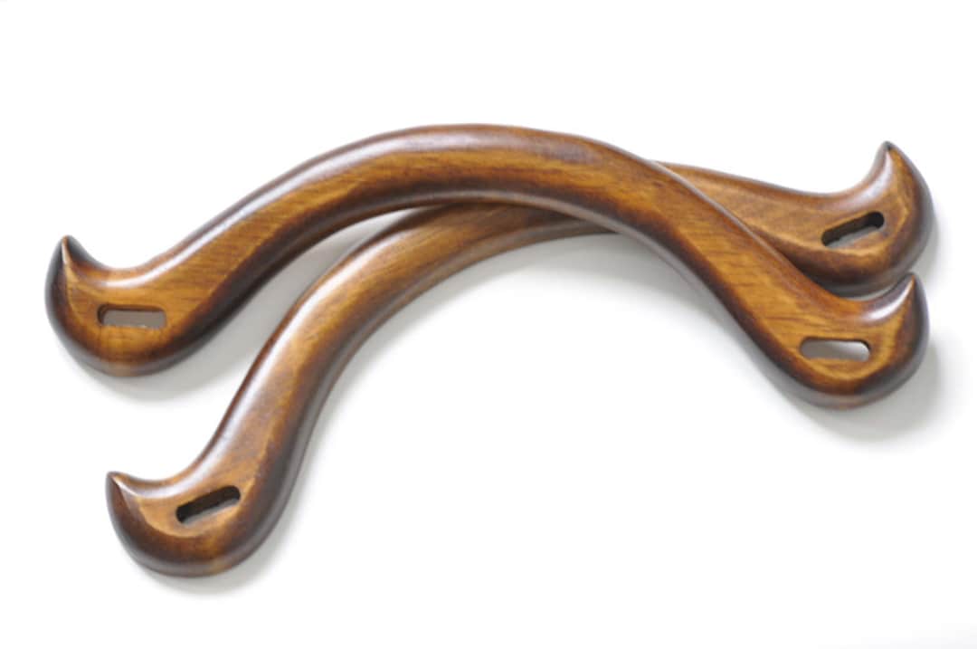 A Pair of Wood Handle Handcraft Material for Handbag Making 23cm X 7cm ...