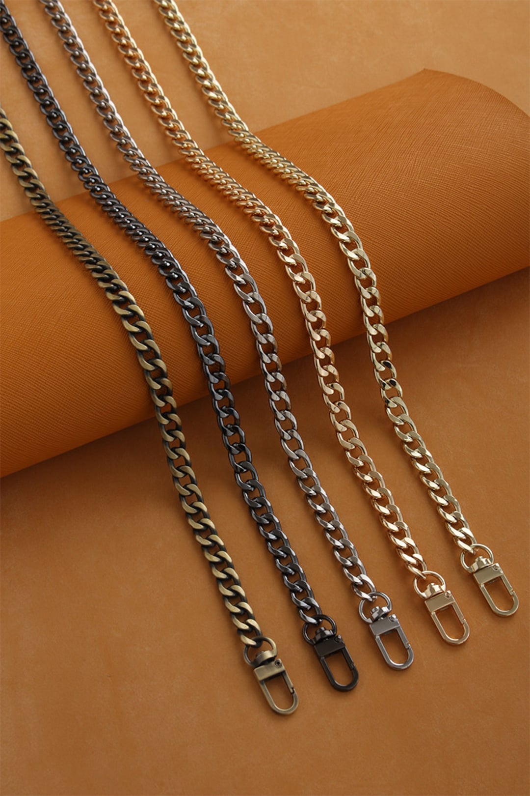 Metal Shoulder Handbag Strap 10mm X 120cm Bronze/silver/gunmetal/gold ...