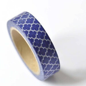 Blue Pattern Washi Tape Scrapbook Supply 15mm Wide X 10M Roll No.12510 ...