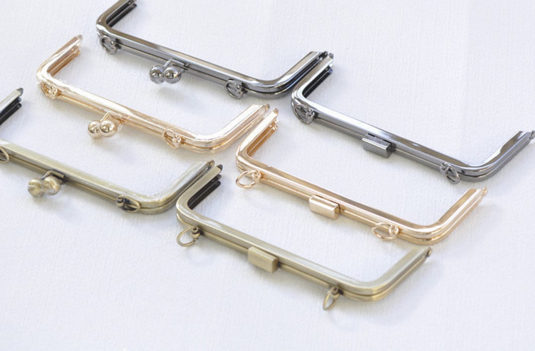 8" Metal Purse Frame Clutch Bag Purse Frame With Screws Gunmetal/ Gold ...
