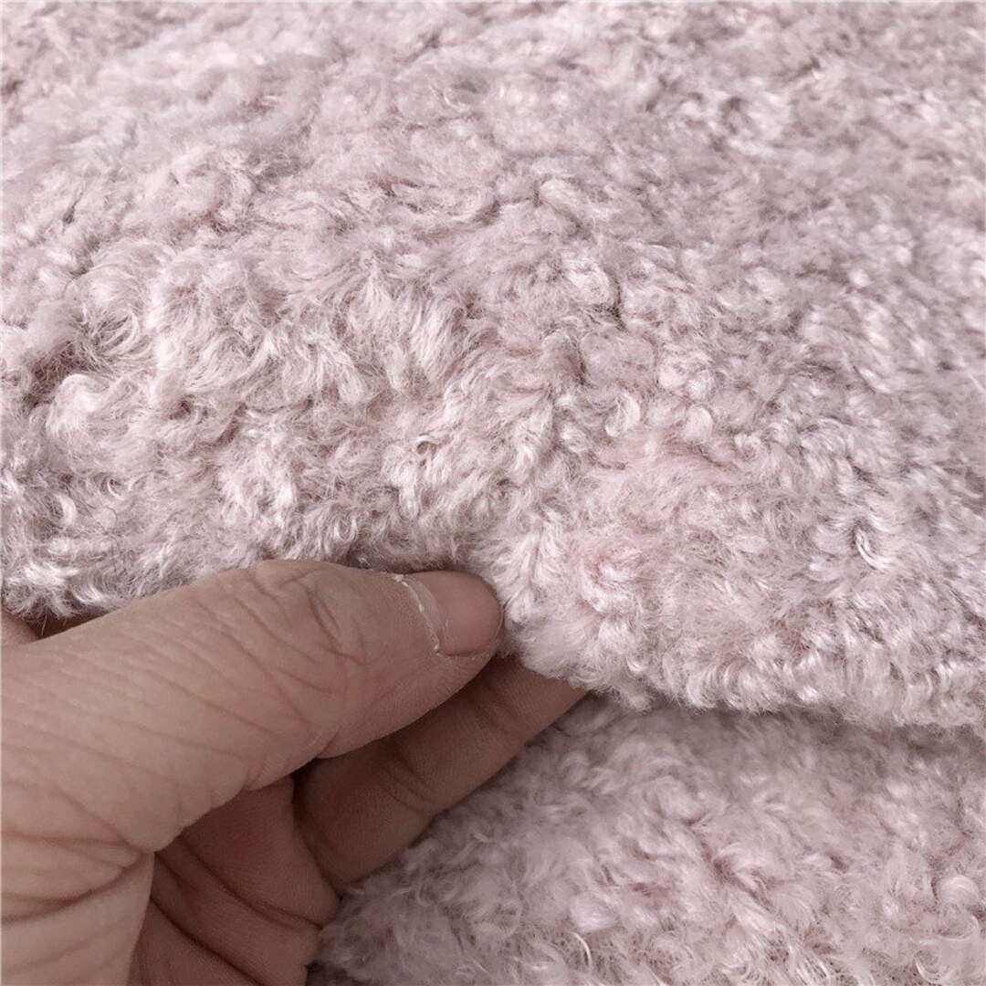 Purple Pink Teddy Bears Fabric Soft Curled Fabric for Toy Stuffed Doll ...