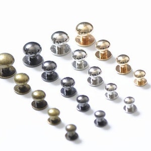 Screwed Studs Button for Diy Purse/ Belt Stud 2 Sets A Pack 4mm/5mm/6mm ...