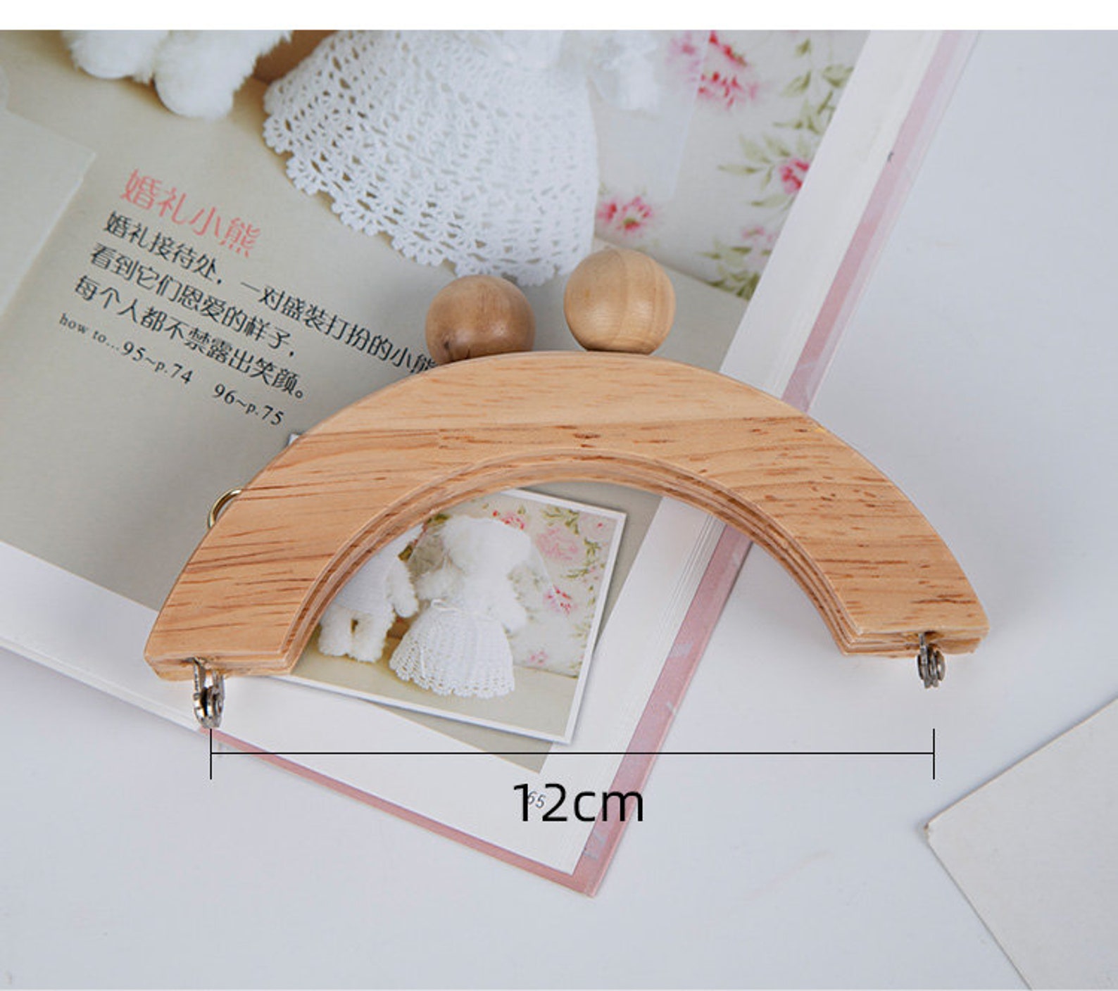 14cm Retro Purse Frame Wood Handle Purse Frame Come With - Etsy