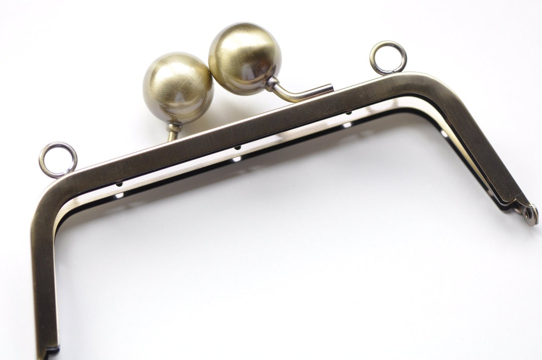 17.5cm Bronze Metal Purse Frame With Large Kisslock Clutch Purse Frame ...