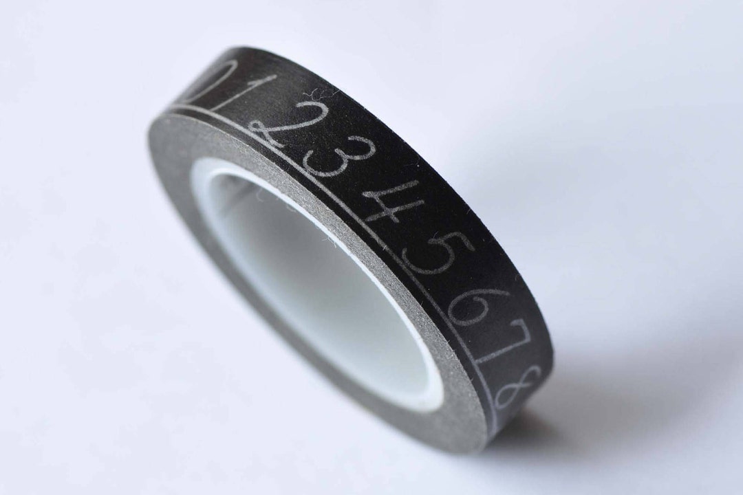 Skinny Number on Black Masking Washi Tape 10mm X 10M Roll No.12765 - Etsy