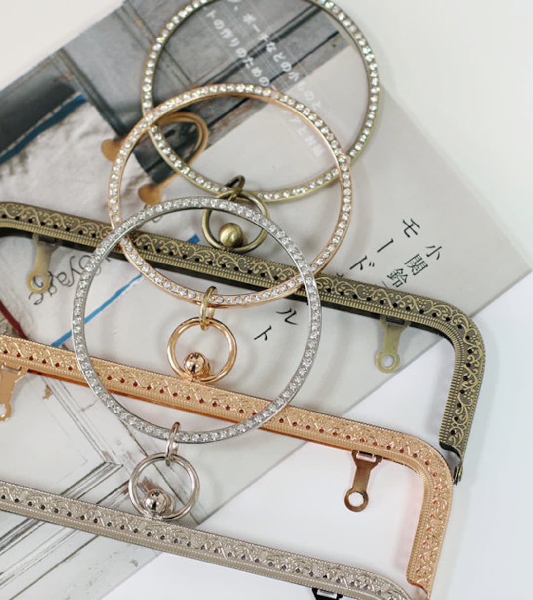 20.5cm ( 8") Purse Frame Clutch Bag Purse Frame Sewing Style With Round ...