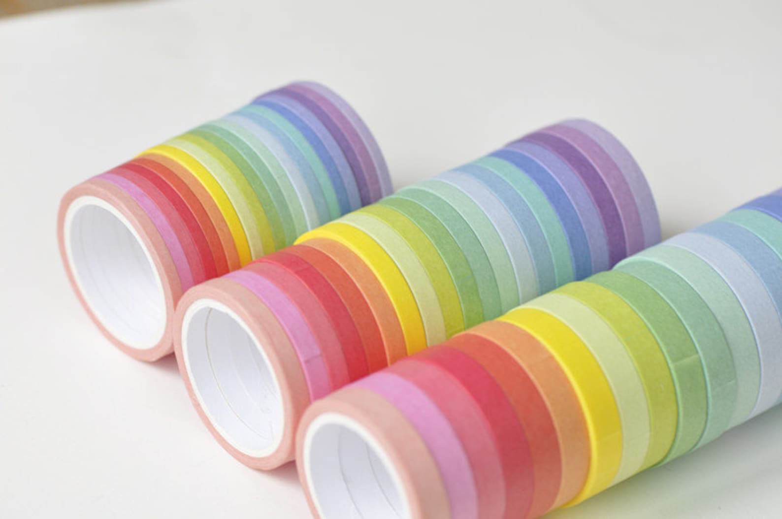 Rainbow Washi Tape Full Set Rainbow Card Scrapbooking Tape - Etsy