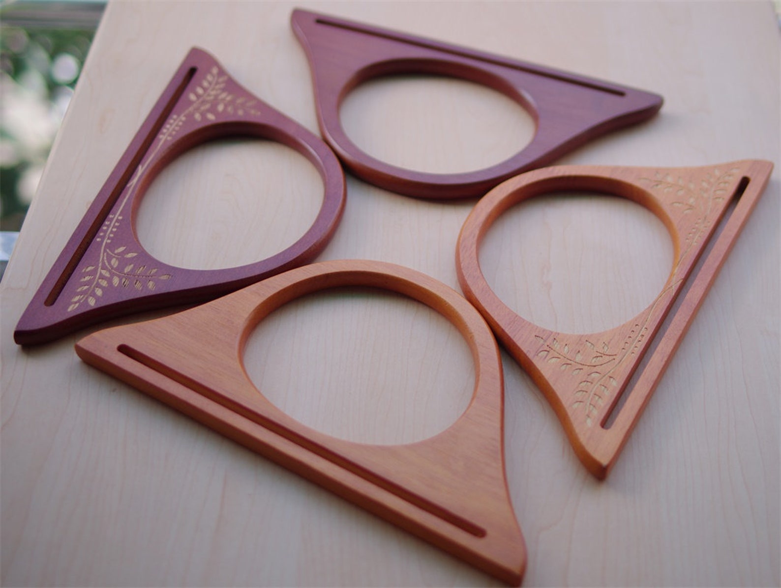 A Pair of Wood Handle Handcraft Material for Handbag Making - Etsy