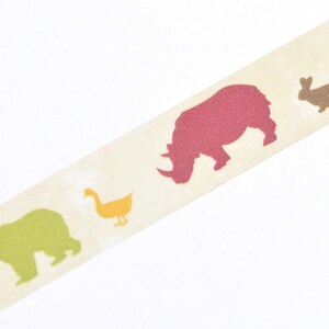 Animals Deco Tape Elephant Monkey Bear Adhesive Washi Tape 15mm Wide X ...