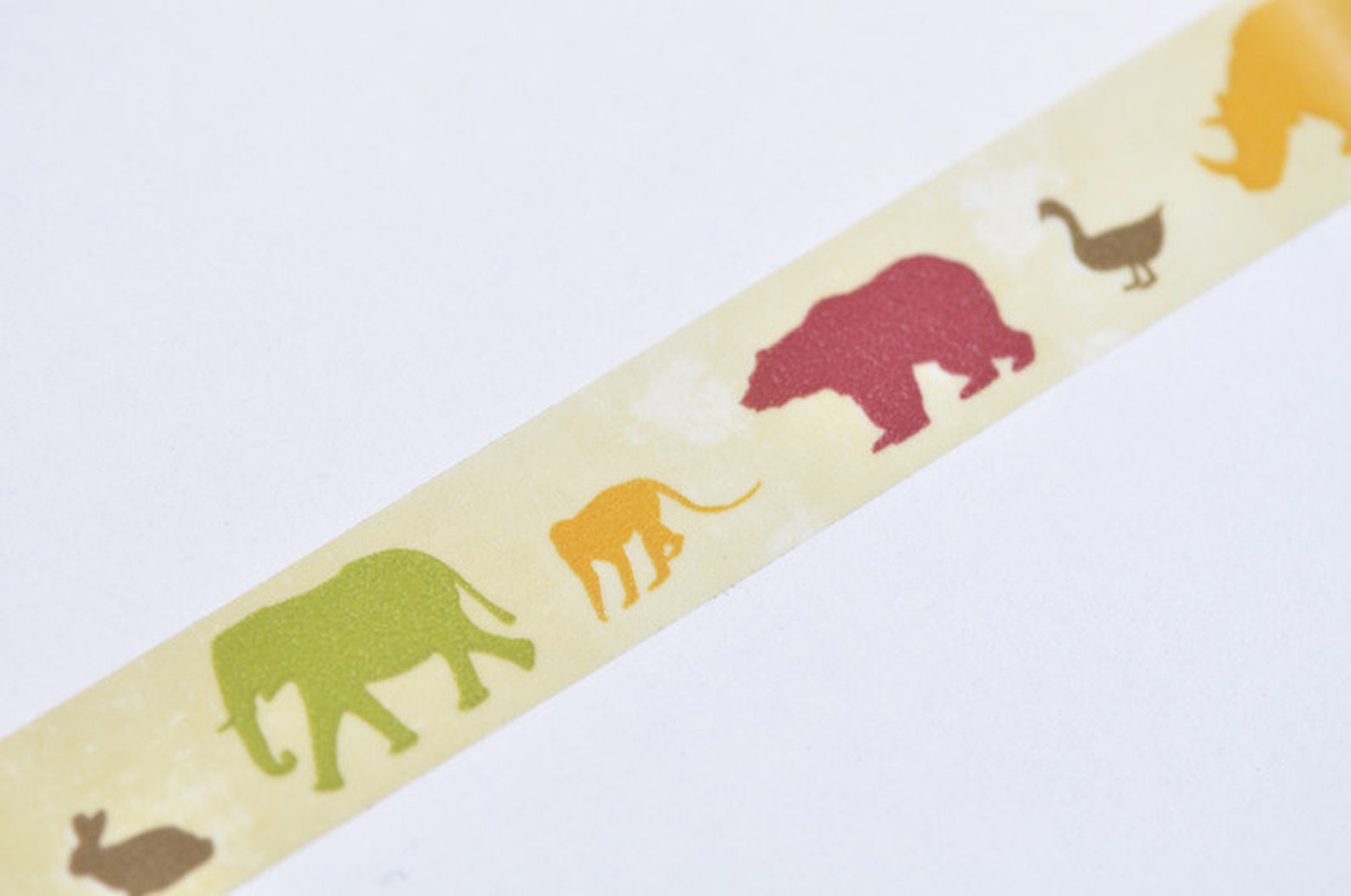Animals Deco Tape Elephant Monkey Bear Adhesive Washi Tape | Etsy