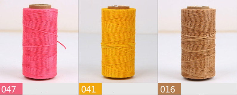 210D (1mm) Flat Waxed Polyester Thread for Leather Craft Hand Sewing ...