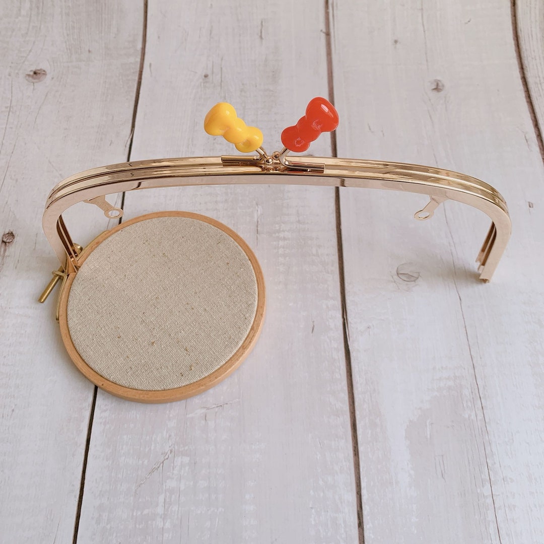 Light Gold Purse Frame Glue-in Clutch Bag Kiss Lock Bag Frame 24cm X ...