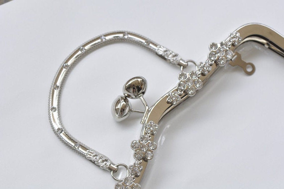 Silver Purse Frame Clutch Bag Handle Purse Frame With Screws 20.5cm ( 8 ...