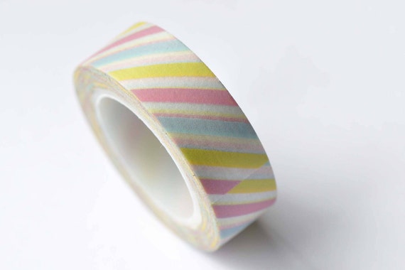 Rainbow Translucent Stripes Deco Paper Tape 15mm X 10M Roll | Etsy