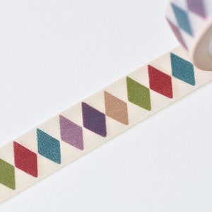 Colorful Diamonds Deco Adhesive Washi Tape 15mm Wide X 10M Roll No ...