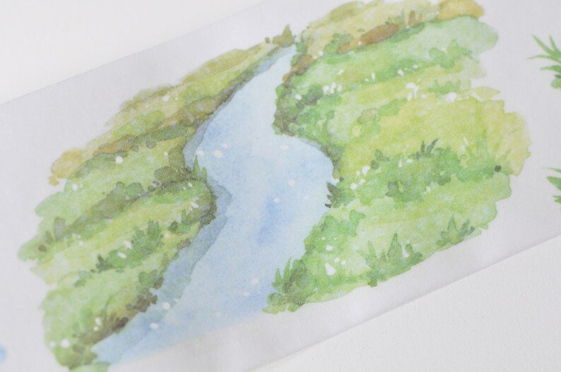 Waterfall Scenery Paper Tape Scrapbooking Lined Washi Tape - Etsy