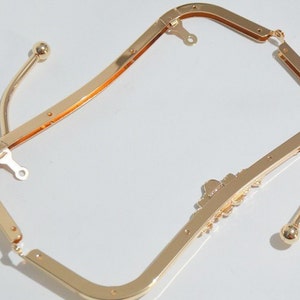 Retro Light Gold Purse Frame Large Handle Wallet Frame With Screws 24cm ...