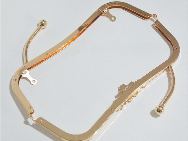 Retro Light Gold Purse Frame Large Handle Wallet Frame With Screws 24cm ...