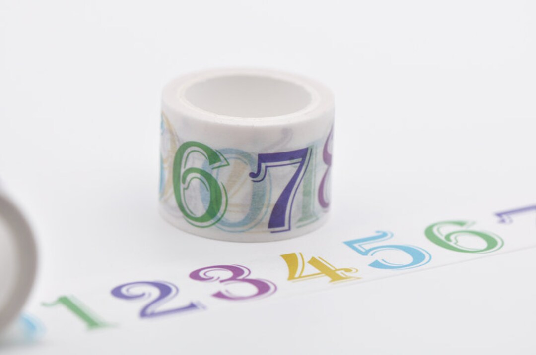 Numbers 0 to 9 Deco Washi Tape 25mm X 5 Meters Roll No.12004 - Etsy