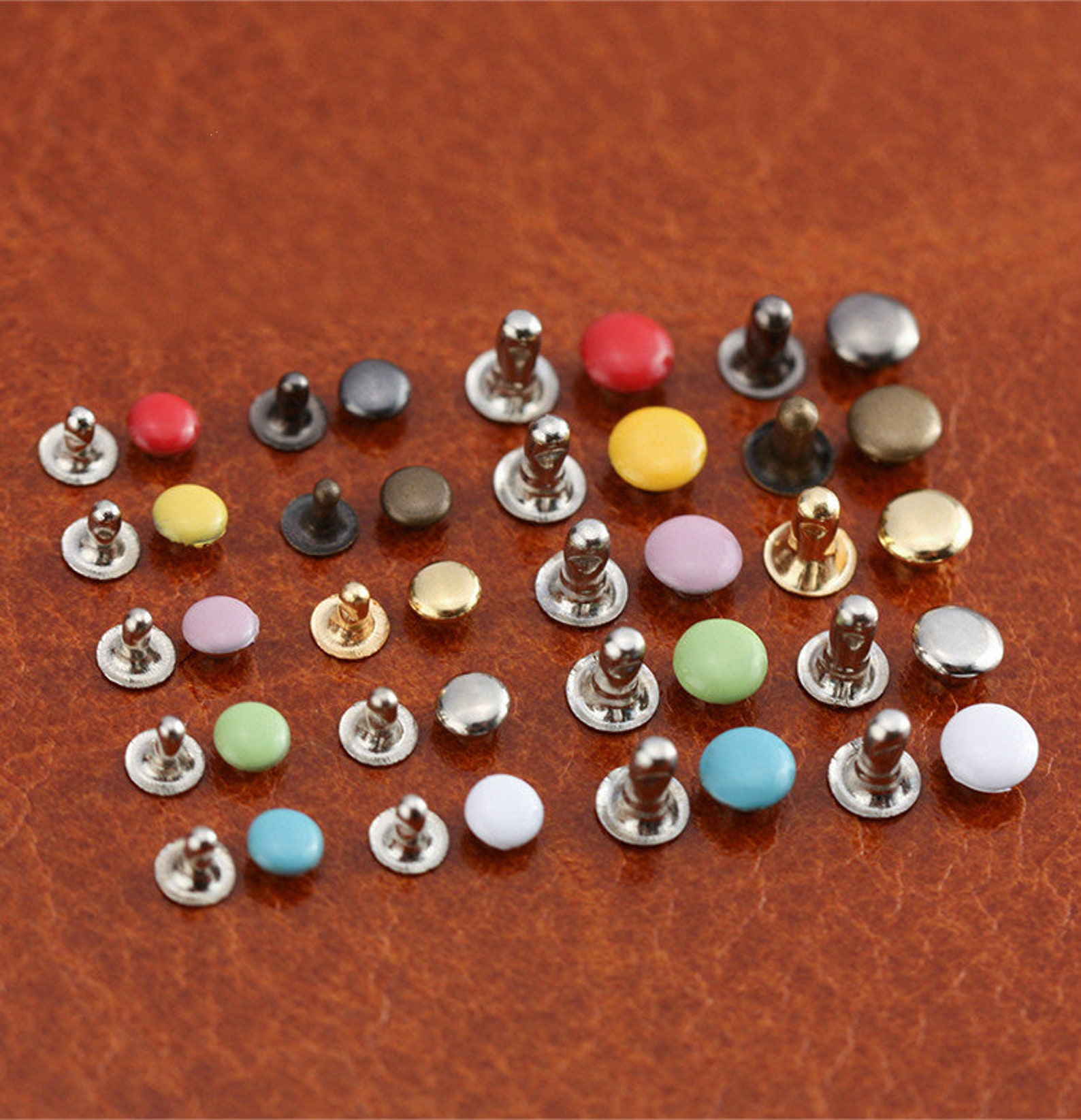 Super Mini Brass Rivets Various Color 20 Sets A Pack 3mm and - Etsy