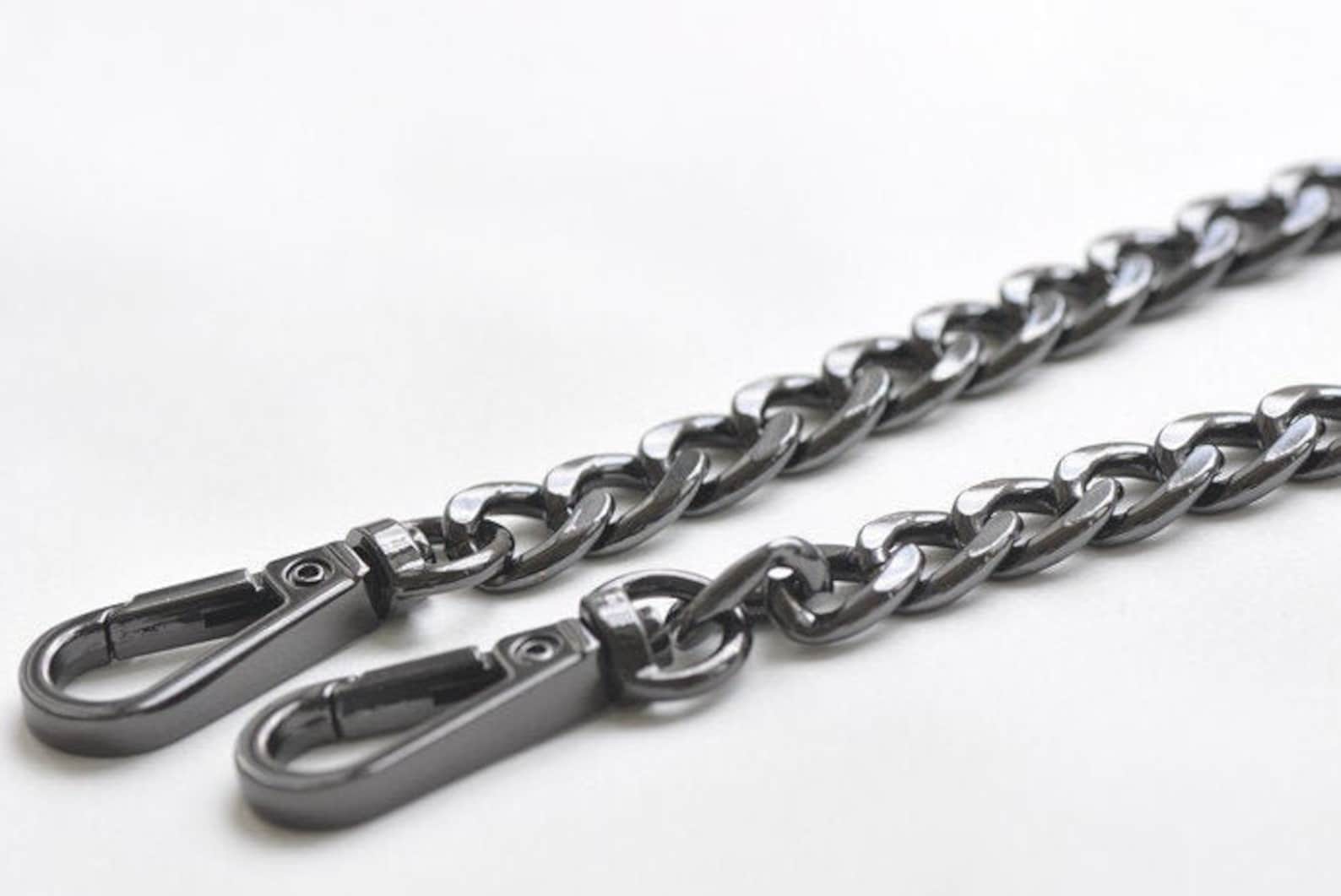 10mm Width Metal Shoulder Handbag Strap Gunmental Chain and - Etsy