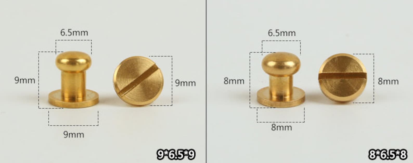 Round Head Brass Rivets and Studs for Handbags/screwed Studs/ - Etsy