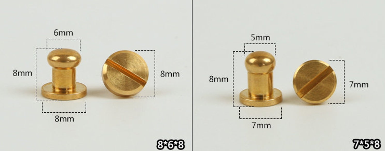 Round Head Brass Rivets and Studs for Handbags/screwed Studs/ - Etsy