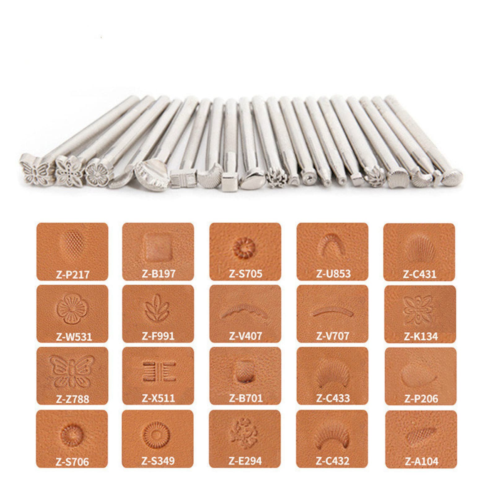 Leather Carving Tool Set 20 Patterns A Pack - Etsy