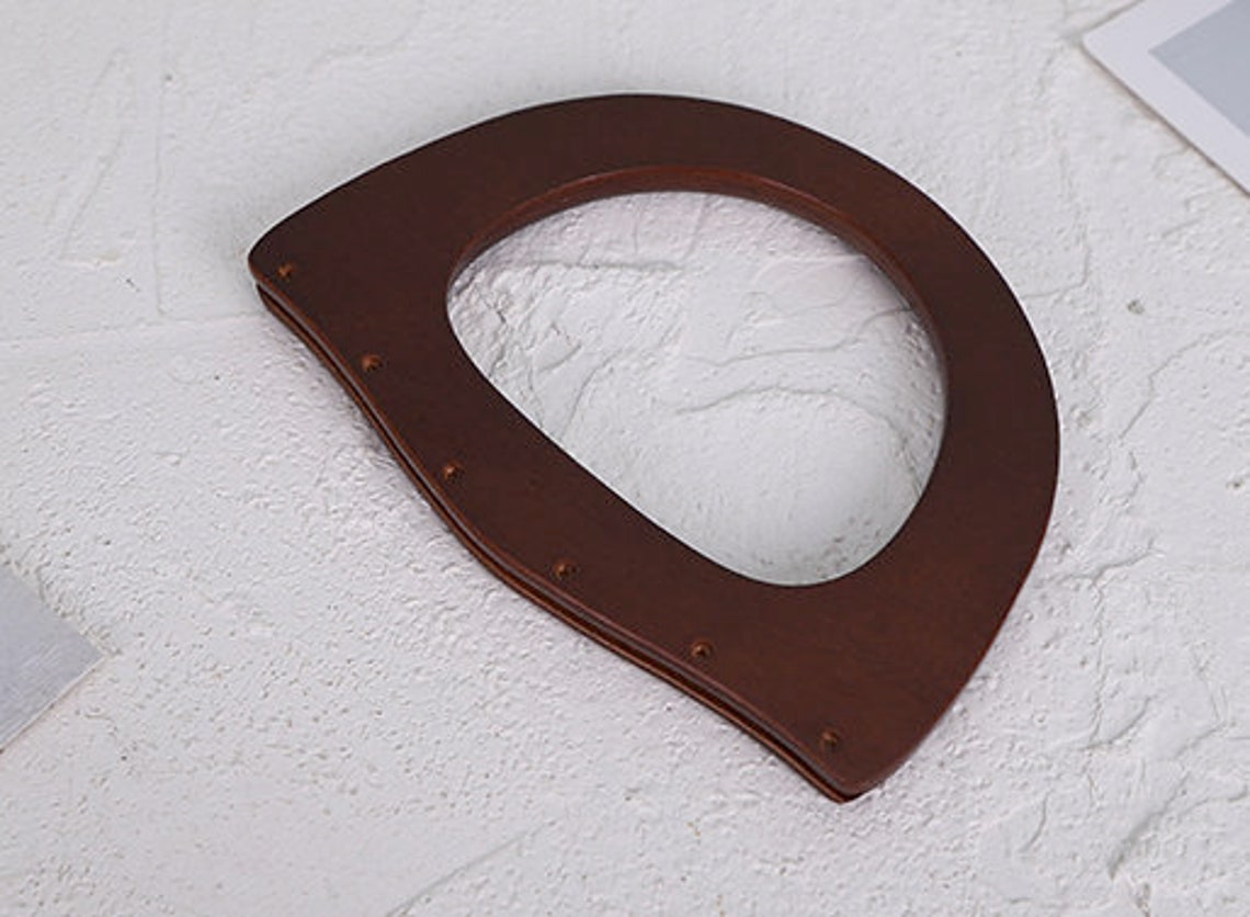 A Pair of Wood Handle Come With Screws Handcraft Material for Handbag ...