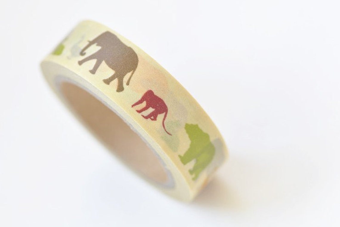 Animals Deco Tape Elephant Monkey Bear Adhesive Washi Tape | Etsy