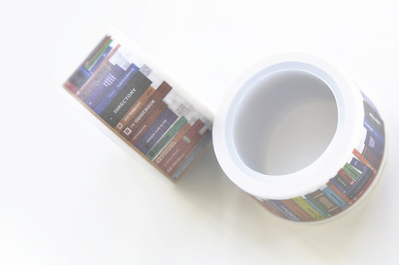 Books on Bookshelf Library Washi Tape/ Masking Tape 20mm X 5M | Etsy