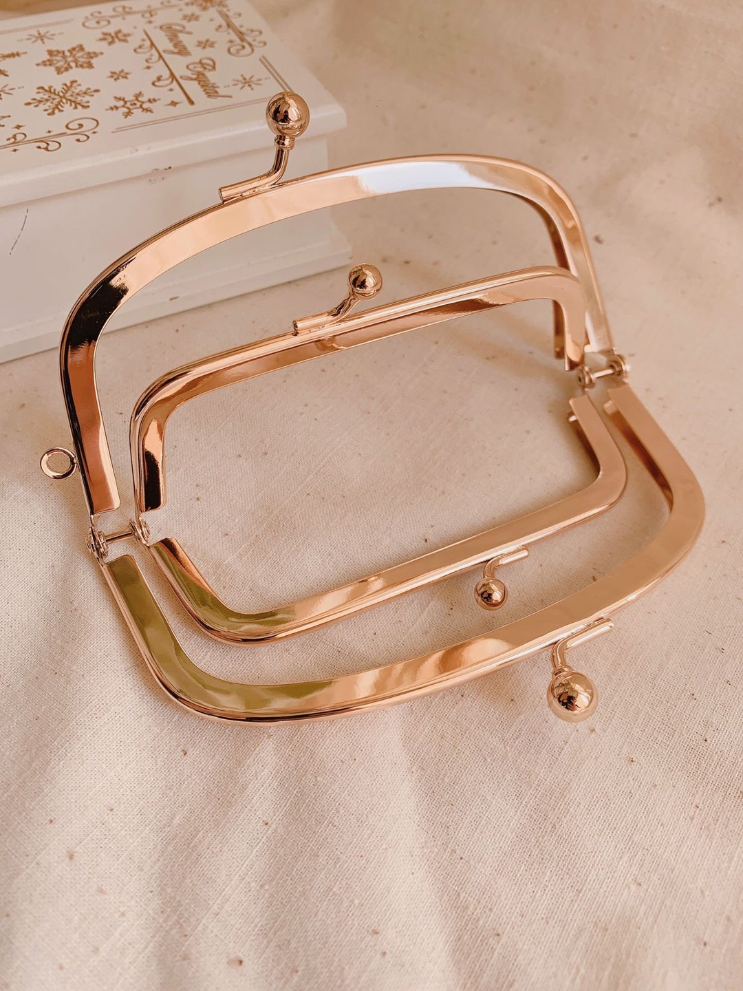 12.5cm Purse Frame Glue-in Style Bag Hanger Double Purse Frame 12.5x5 ...