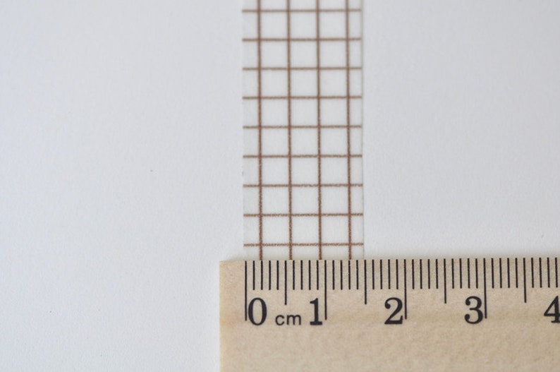 Elegant Brown Grid Pattern Washi Tape Journal Supplies 15mm - Etsy