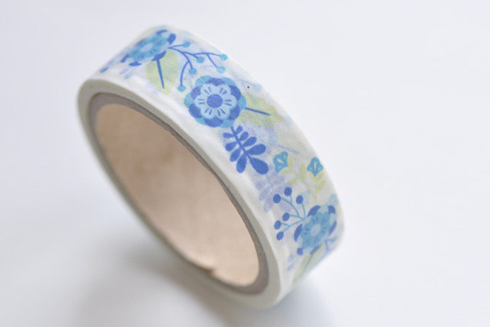 Retro Floral Design Blue Washi Tape 15mm Wide X 5 Meters - Etsy