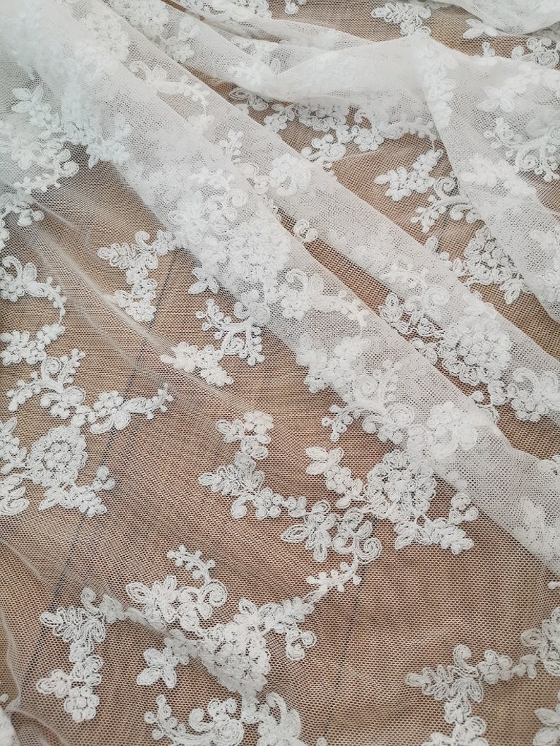 Beautiful Soft White Lace Fabric 130cm x 50cm | Etsy