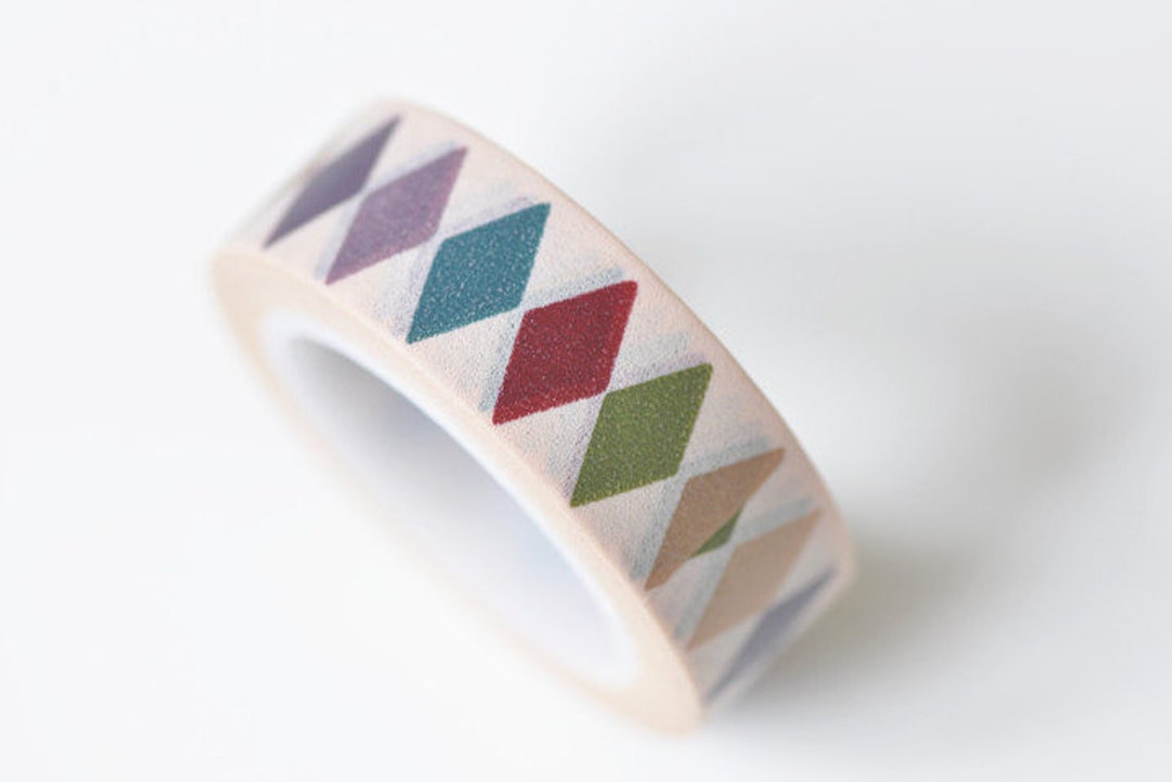Colorful Diamonds Deco Adhesive Washi Tape 15mm Wide X 10M Roll No ...