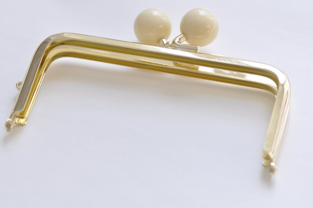 Light Gold Purse Frame Bag Hanger Glue-in Style With Beige Color ...